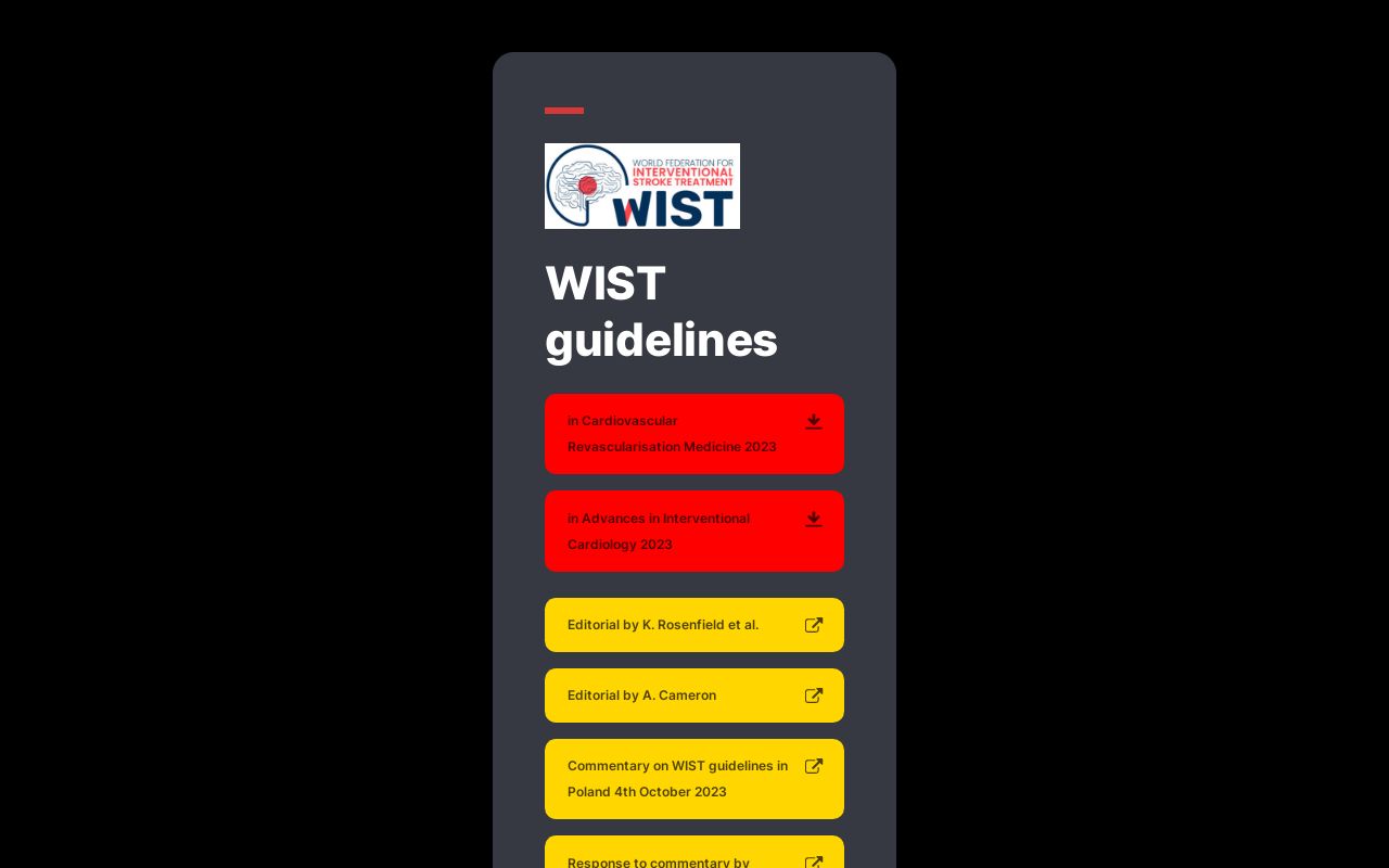 WIST training guidelines